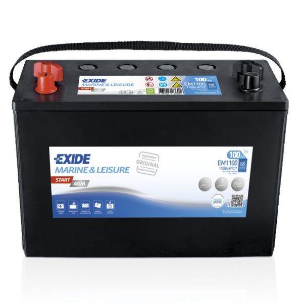 Exide EM1000 Start AGM Orbital Marin Akü 50 Ah - Marmaris Akü